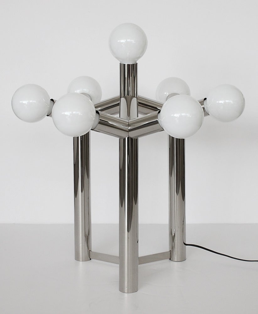 Robert Haussmann Nickel Molecule Table Lamp at 1stDibs