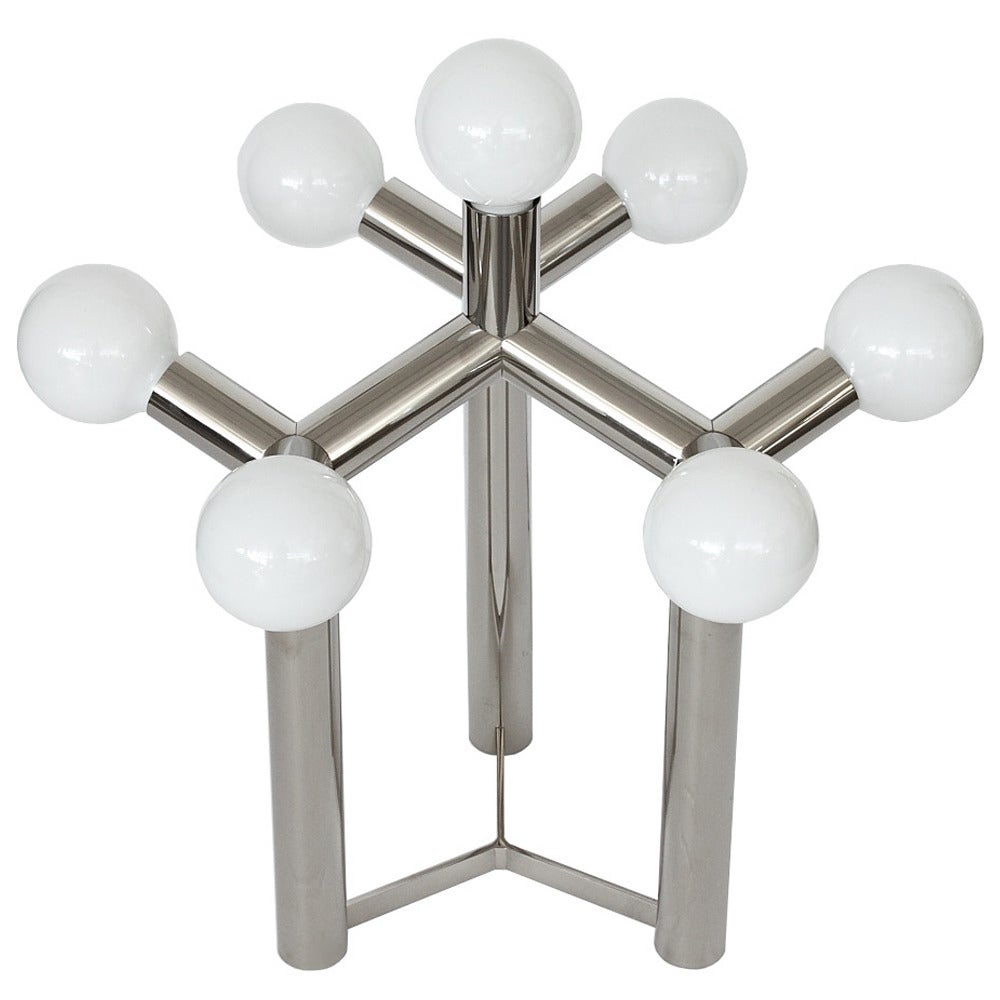 Robert Haussmann Nickel Molecule Table Lamp at 1stDibs