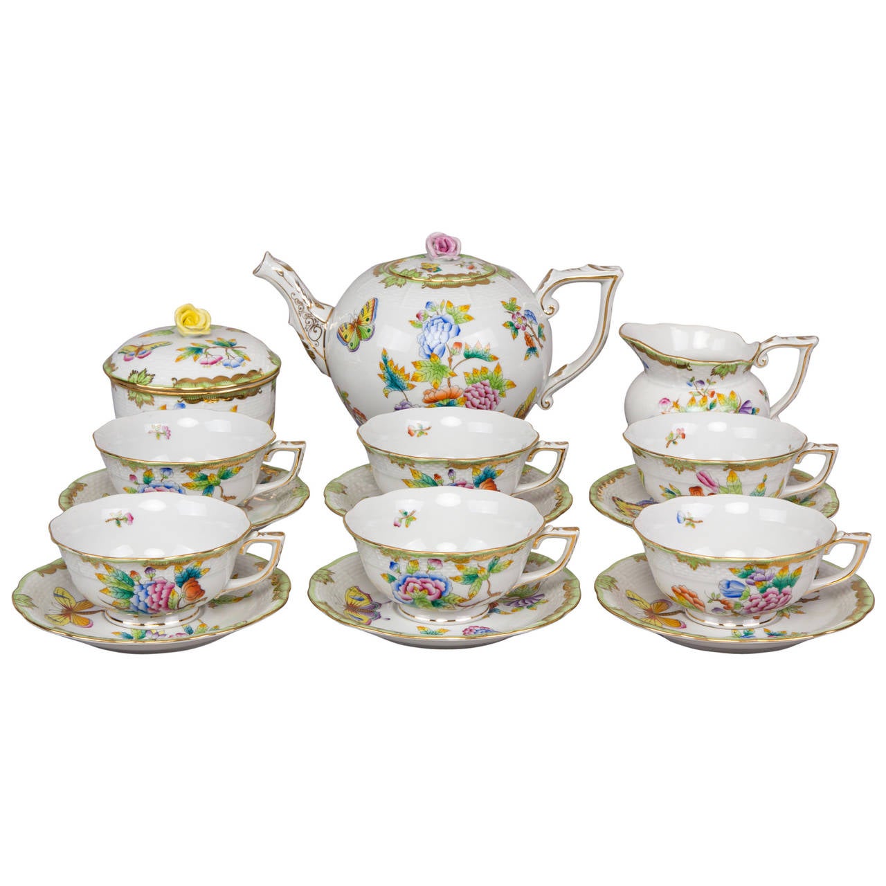 Herend Queen Victoria Tea Service for Six Persons, 1954 at 1stDibs ...