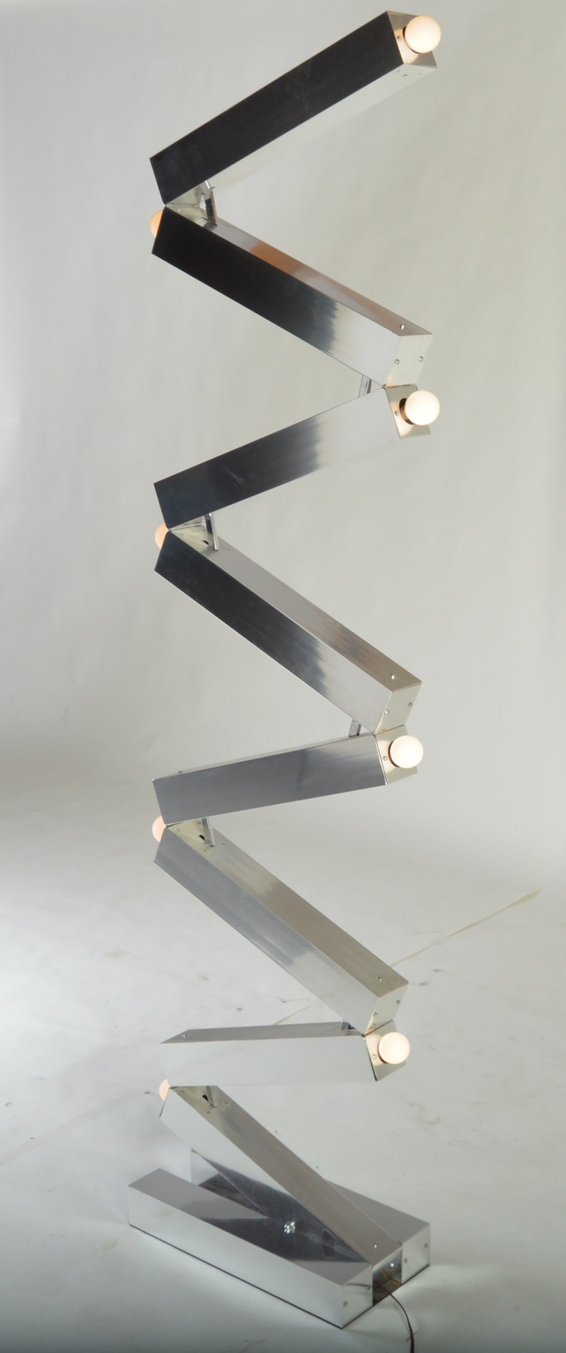 Rare Chromed Aluminium Floor Lamp after Arredoluce, by Obor ...