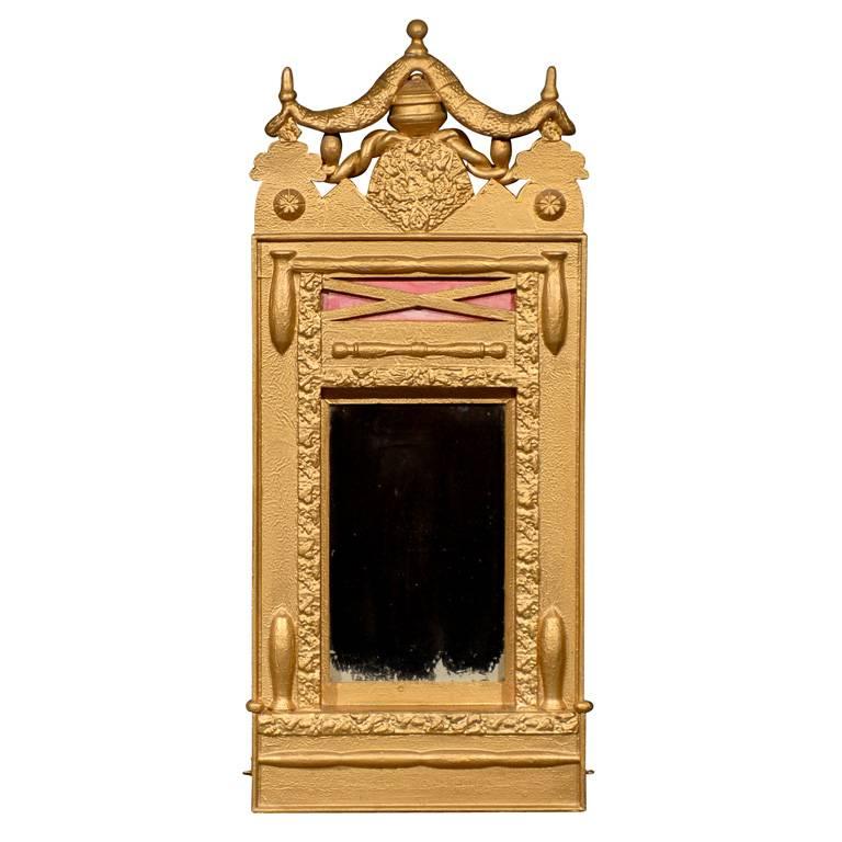 Swedish Victorian Gilded Swag Mirror For Sale at 1stDibs