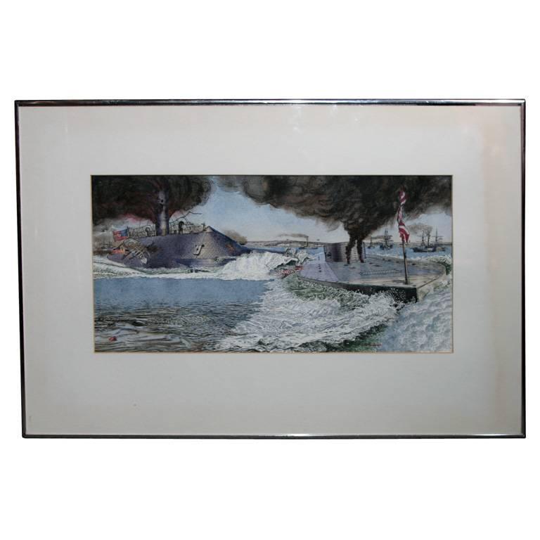 Submarines Painting by Fred Freeman at 1stDibs | fred freeman artist