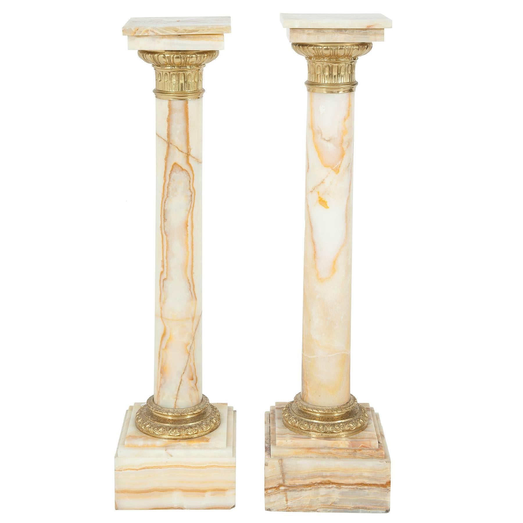 Pair of Ormolu-Mounted White Marble Columns at 1stDibs | marble columns ...