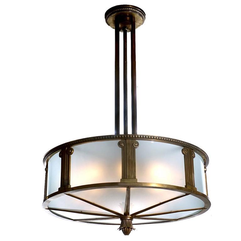 Heavy Bronze Bank Lamp at 1stDibs