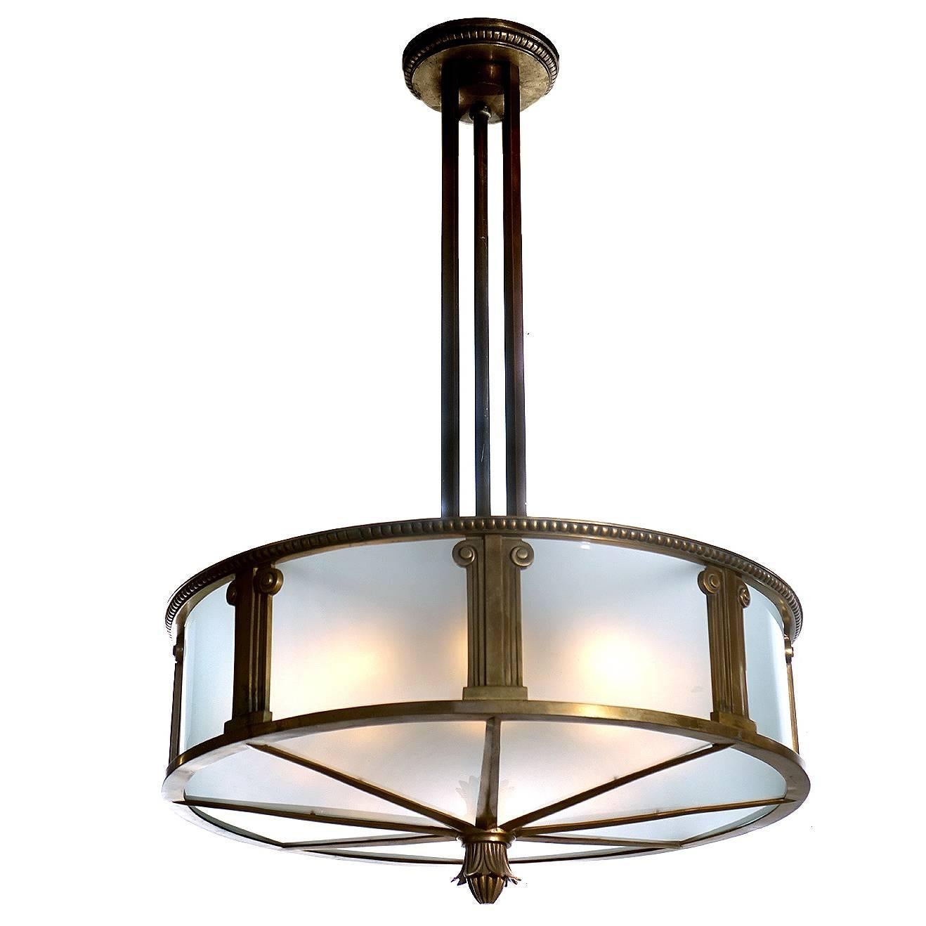 Heavy Bronze Bank Lamp at 1stDibs