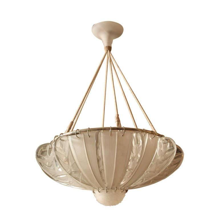 Rene Lalique "Hirondelles" Chandelier For Sale at 1stdibs