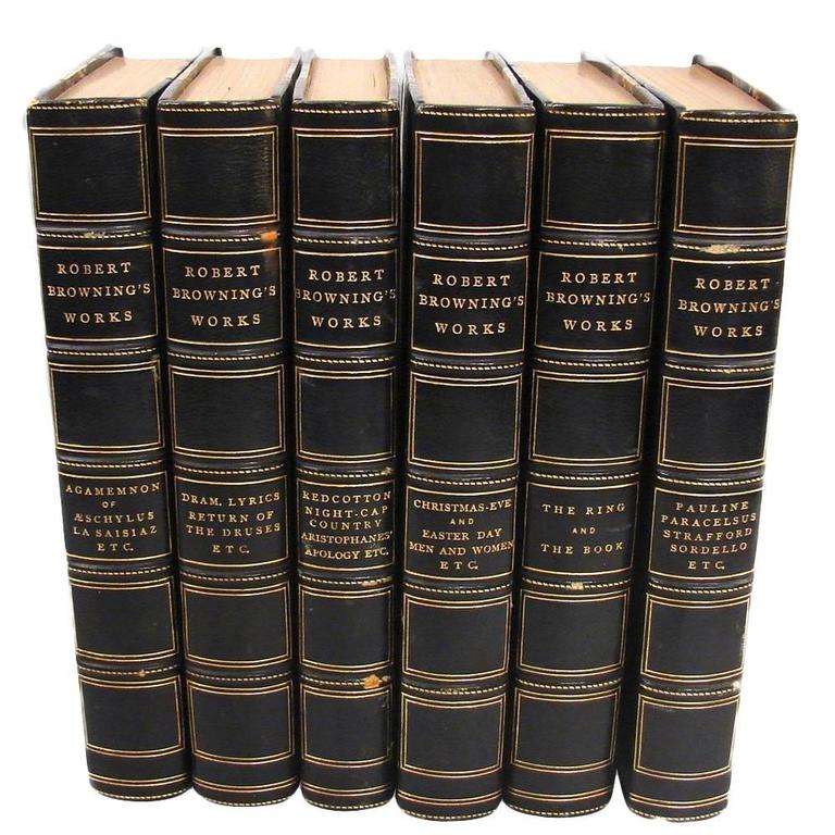 Poetic and Dramatic Works of Robert Browning, Leatherbound in 6 Volumes ...