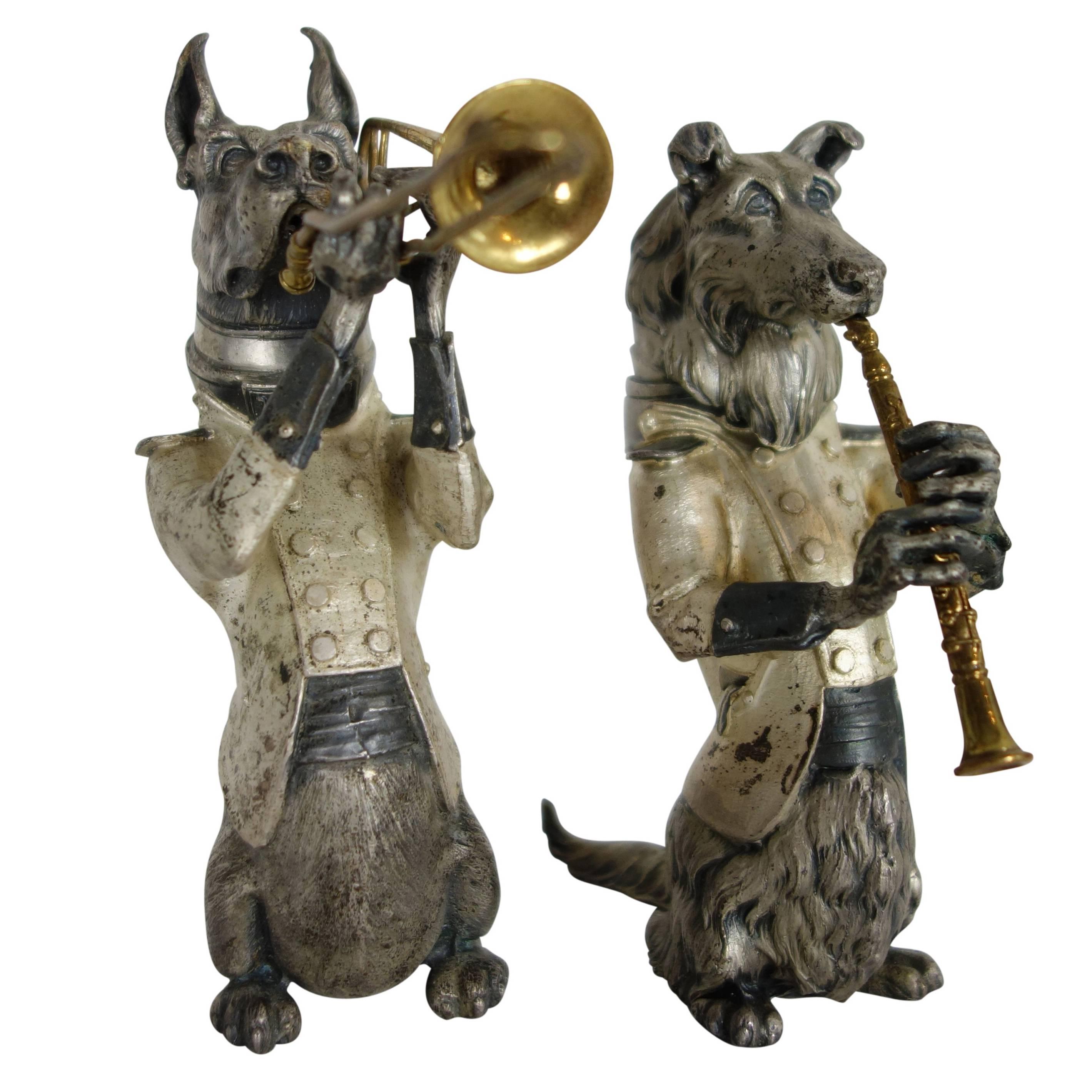 Pair of Dogs Playing Instruments, “Collie and Dogo” at 1stDibs