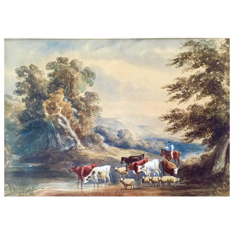 David Cox the Younger, English Landscape with Cattle, Watercolor For ...
