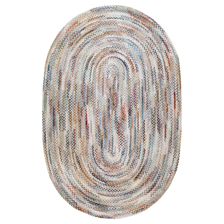 Vintage American Braided Rug For Sale at 1stDibs