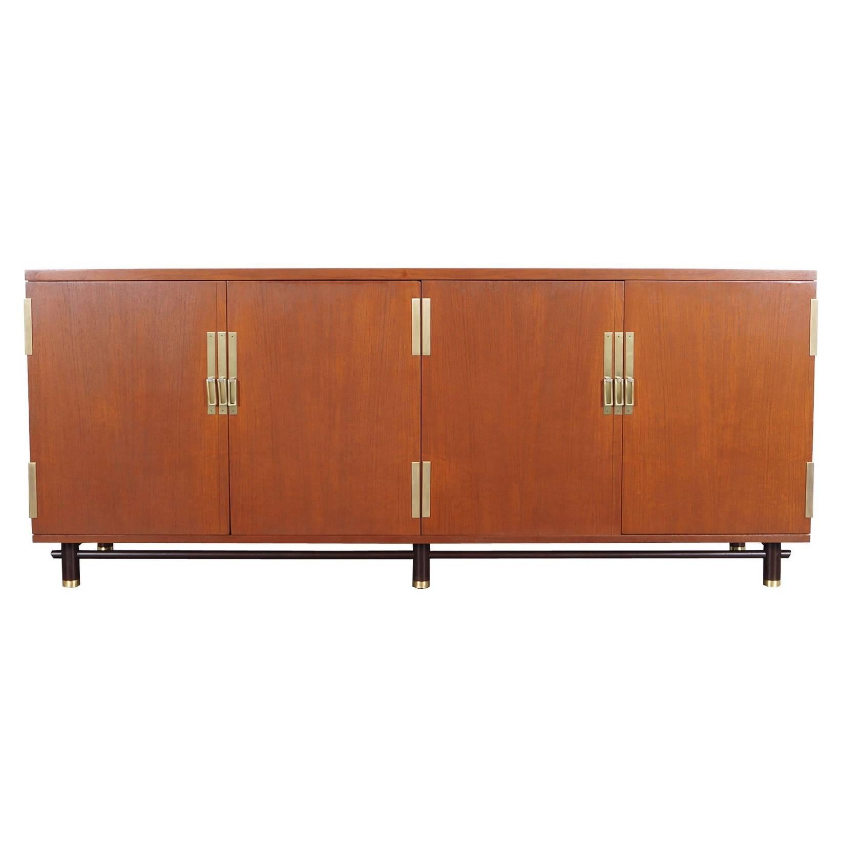 Mid-Century Teak Credenza by Michael Taylor for Baker at 1stDibs