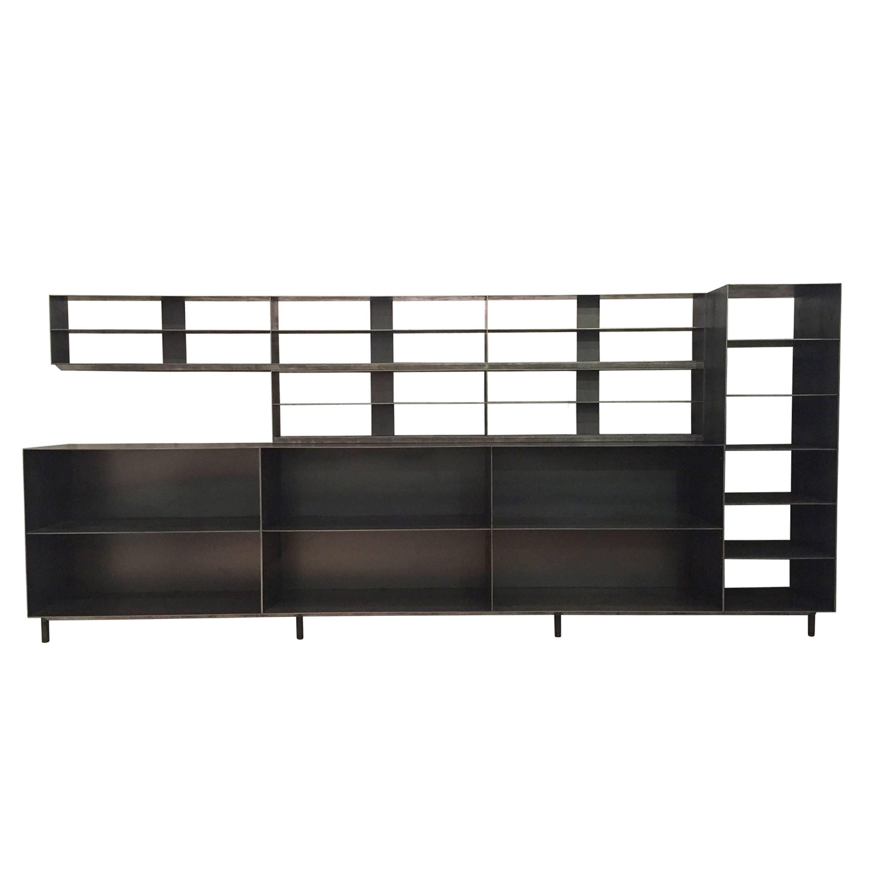 Raw Black Steel Open Modular Shelves For Sale at 1stDibs