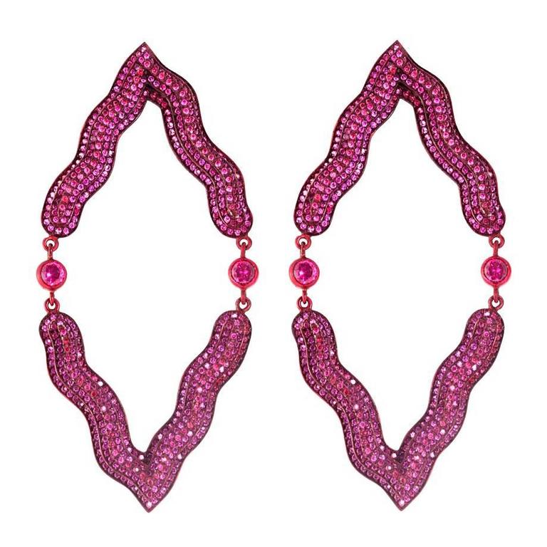 William Ehrlich Red Victoria Earrings For Sale at 1stDibs