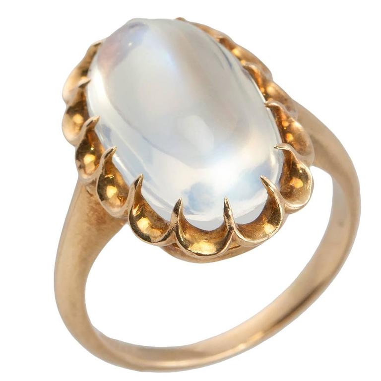 1950s Moonstone Gold Ring at 1stDibs
