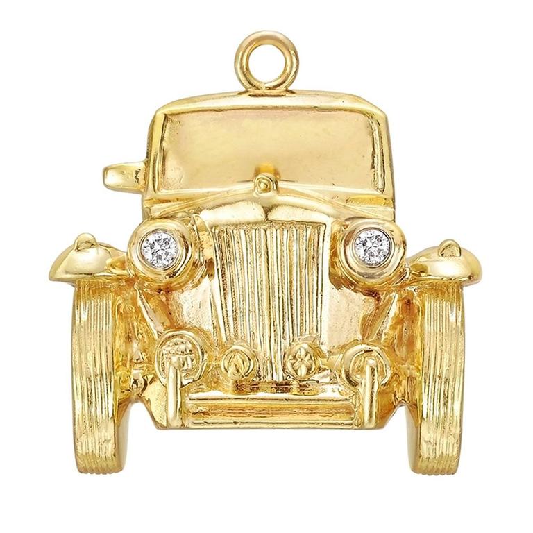 Diamond Gold Classic Car Charm at 1stDibs