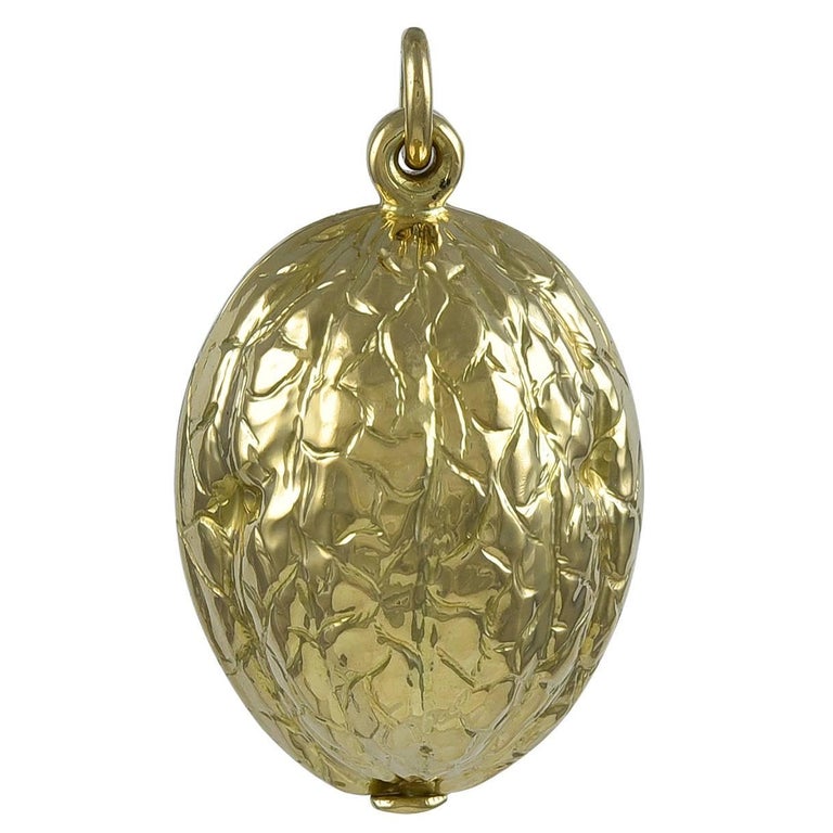 Walnut Gold Locket For Sale at 1stDibs | walnut locket