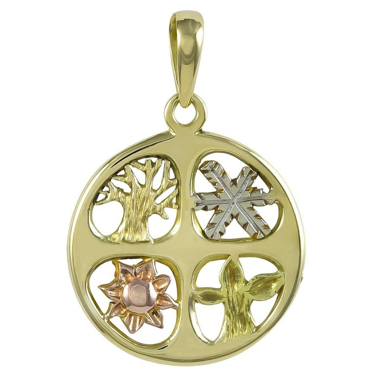 Four Seasons Four Color Gold Charm For Sale at 1stDibs
