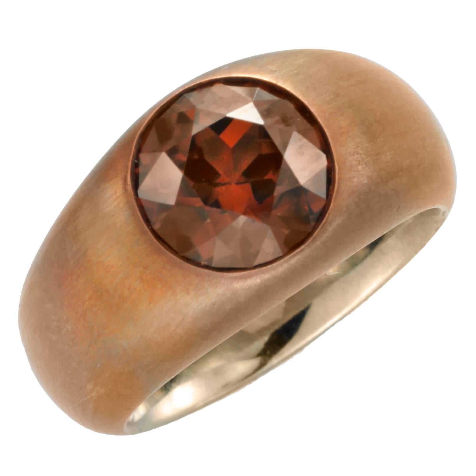 Hemmerle Zircon copper gold Ring For Sale at 1stDibs