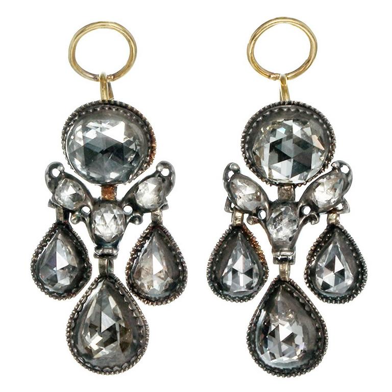 Dutch Rose Cut Diamond Earrings at 1stDibs