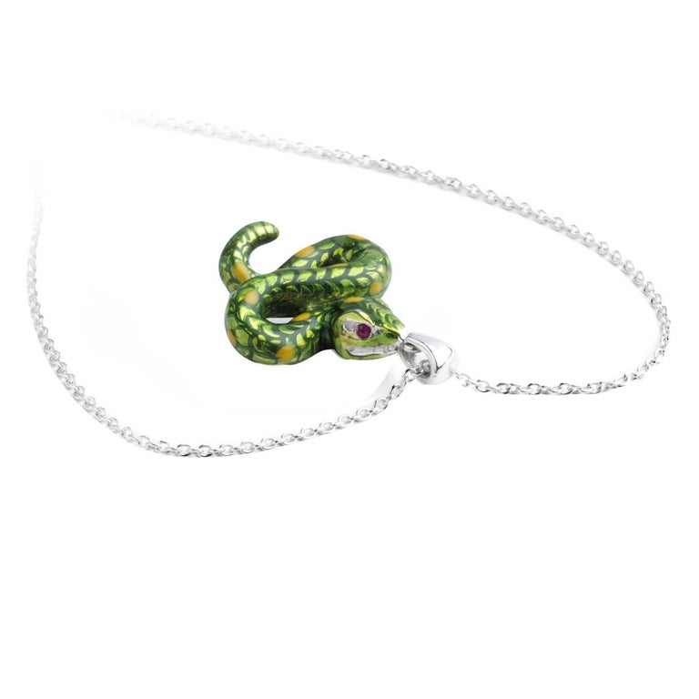 Deakin and Francis Silver Snake Pendant For Sale at 1stDibs