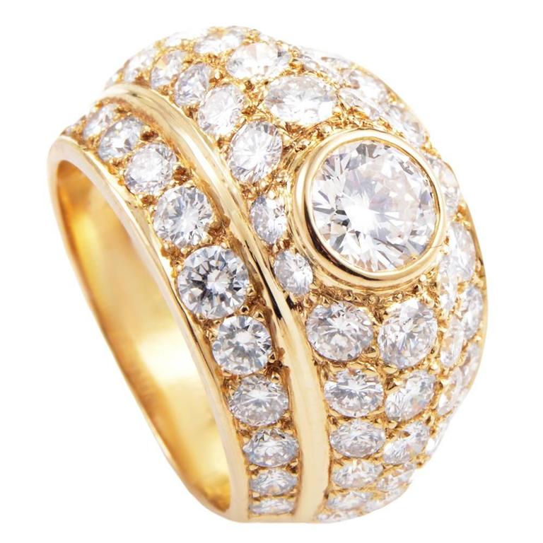 Cartier Lanieres Diamond Gold Ring at 1stdibs
