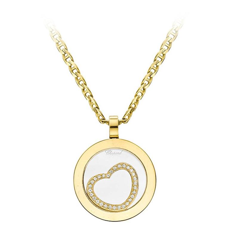 Chopard diamond gold happy Diamonds Floating Heart Pendant Necklace at ...