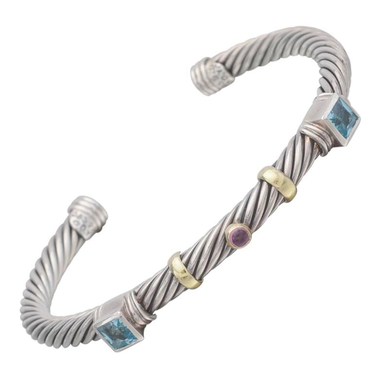 David Yurman Renaissance Multi-Gemstone Cuff bracelet at 1stDibs