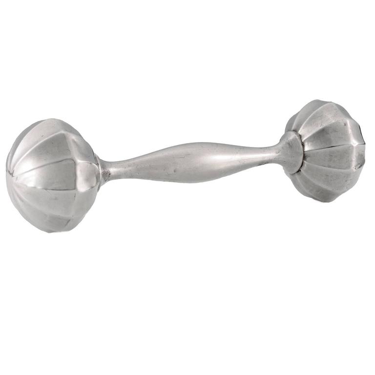 Early 20th Century Sterling Silver Baby Rattle at 1stDibs