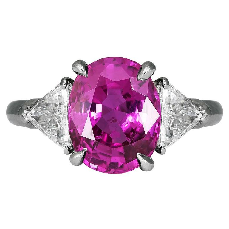 4.00 Carat Pink Sapphire Ring For Sale at 1stDibs
