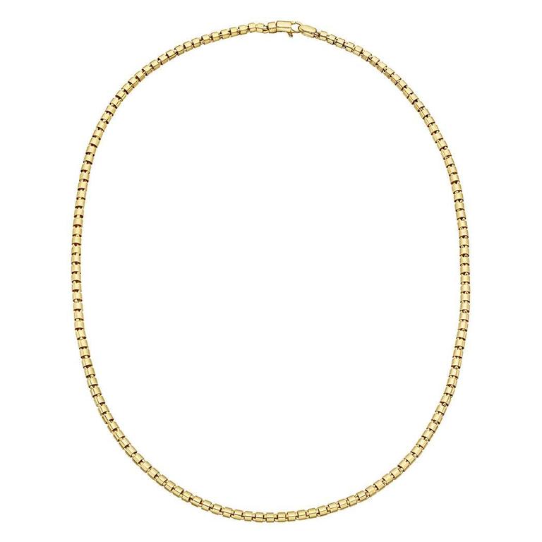 Roberto Coin Gold Barrel-Link Chain Necklace at 1stDibs
