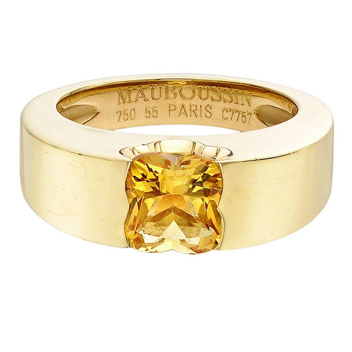 Mauboussin Gold Citrine Band Ring at 1stDibs
