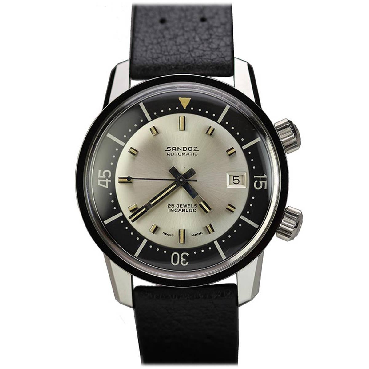 Sandoz Stainless Steel Compressor Diver's Automatic Wristwatch Ref ...