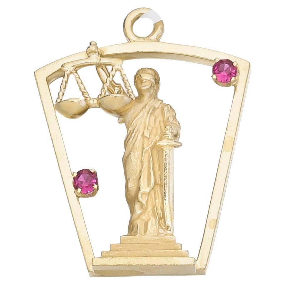 Ruby and Gold "Lady Justice" Charm at 1stDibs | lady justice charm ...
