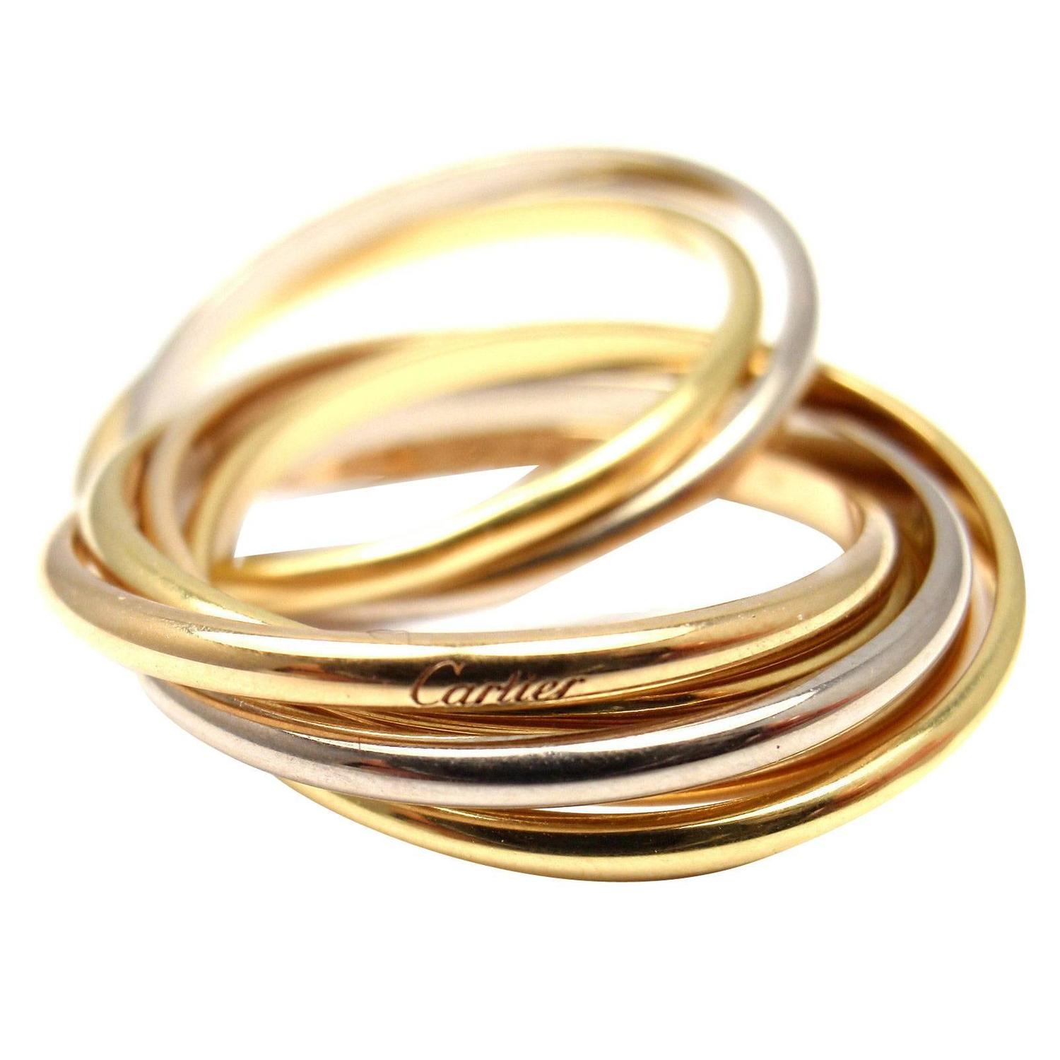 Cartier Trinity 7 Band Tricolor Gold Ring at 1stdibs