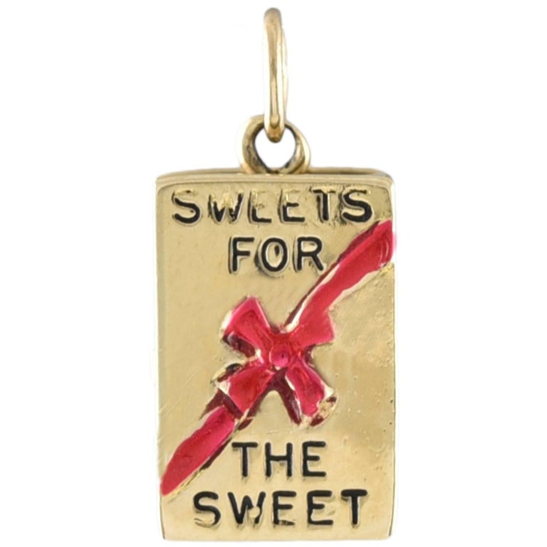 Sweets for the Sweet Enamel Gold Charm at 1stDibs