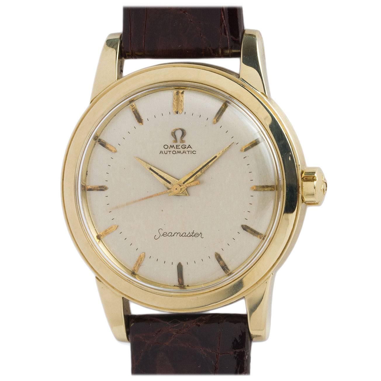 Omega Yellow Gold Automatic Wristwatch at 1stdibs