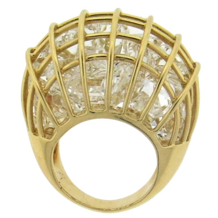 Verdura Caged Crystal Gold Large Dome Ring at 1stDibs | verdura caged ...