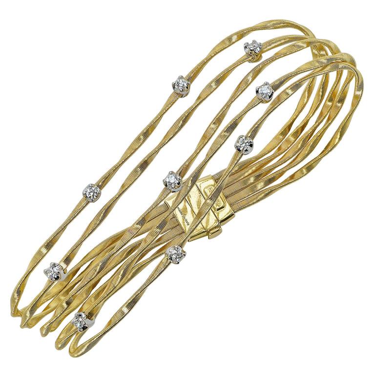 Marco Bicego Marrakech Diamond Gold Five Strand Bracelet at 1stDibs