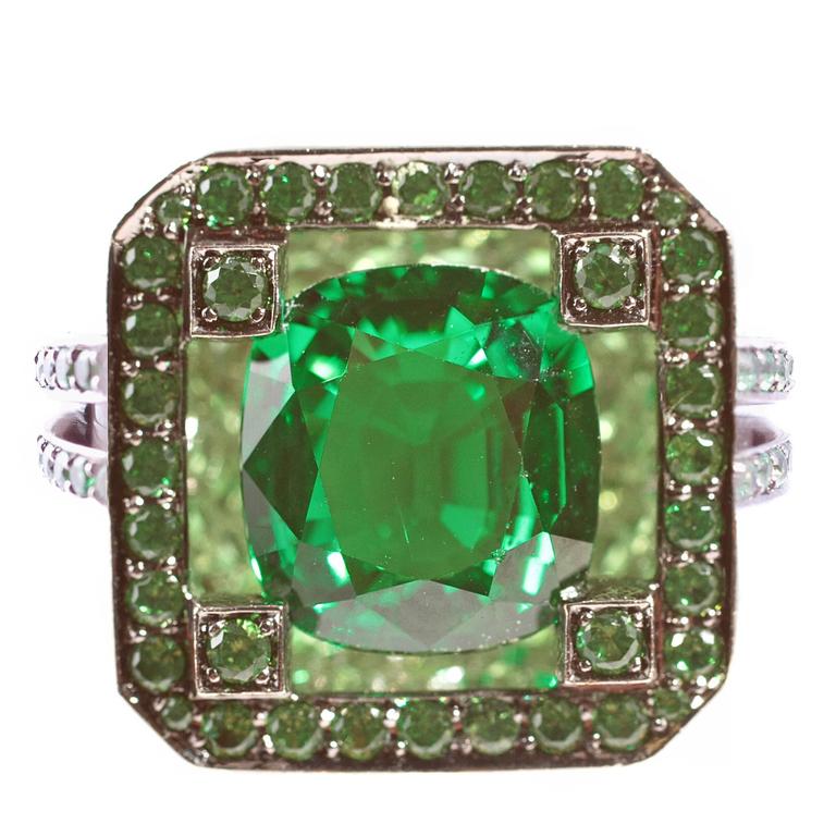 Solange Tsavorite Gold Ring at 1stDibs