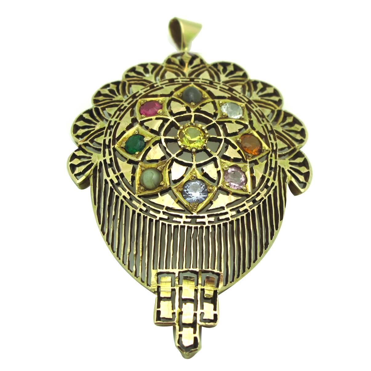 Ethiopian Opal and 22 Karat Gold Pendant at 1stDibs