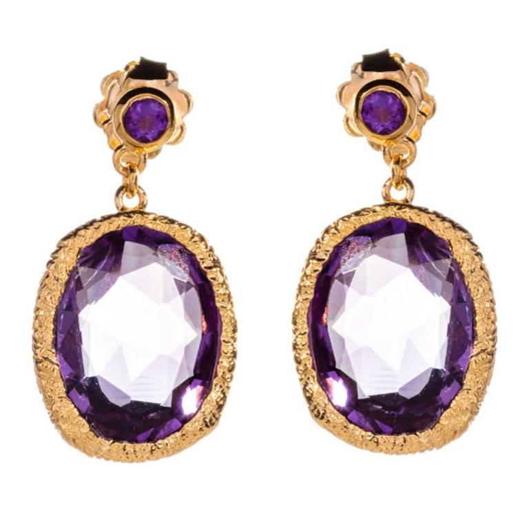 Jade Jagger Maiden Amethyst Earrings at 1stDibs