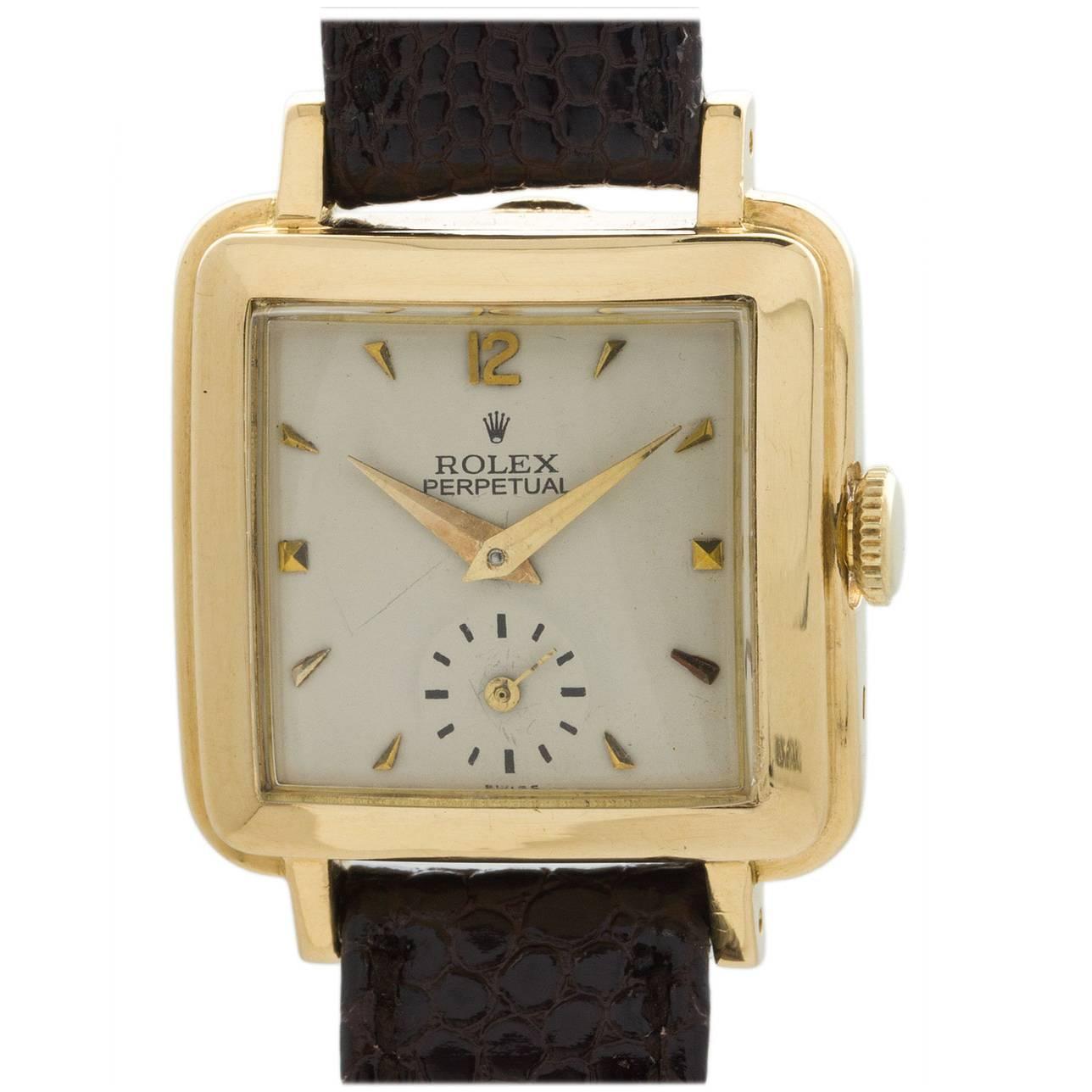 Rolex Lady's Yellow Gold Square Bubbleback Wristwatch Ref 4663 For Sale ...
