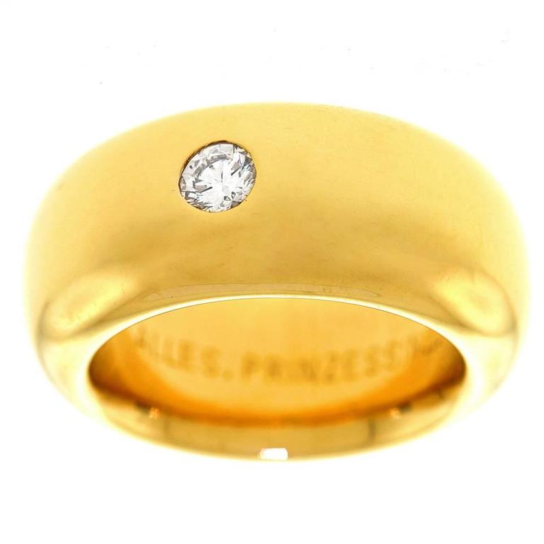 Chunky Diamond Gold Band Ring at 1stDibs