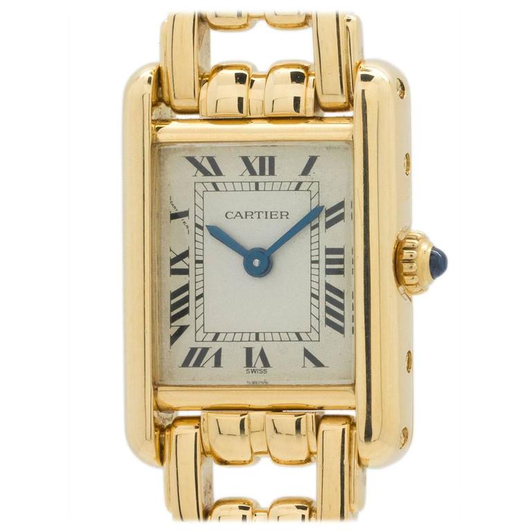 Cartier Lady's Yellow Gold Tank Louis Mini Bracelet Quartz Wristwatch ...