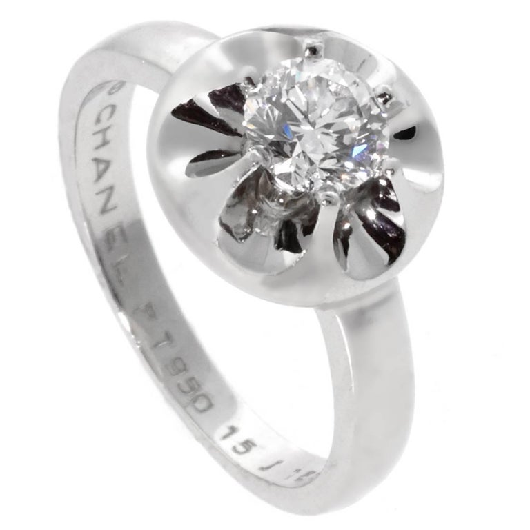 Chanel Solitaire Diamond Platinum Ring For Sale (Free Shipping) at ...