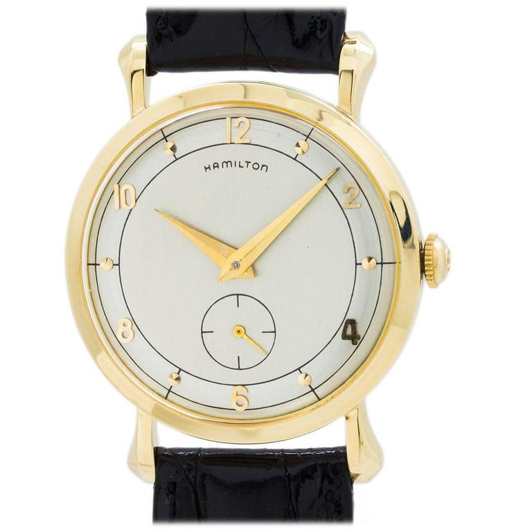 Hamilton Yellow Gold “Parker B” Wristwatch at 1stDibs