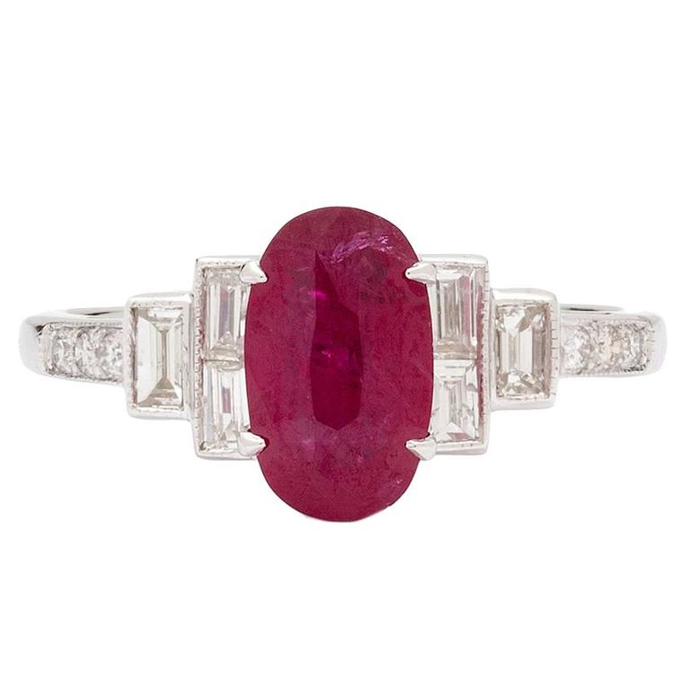 Burmese Pink Sapphire Diamond Gold Ring For Sale at 1stdibs
