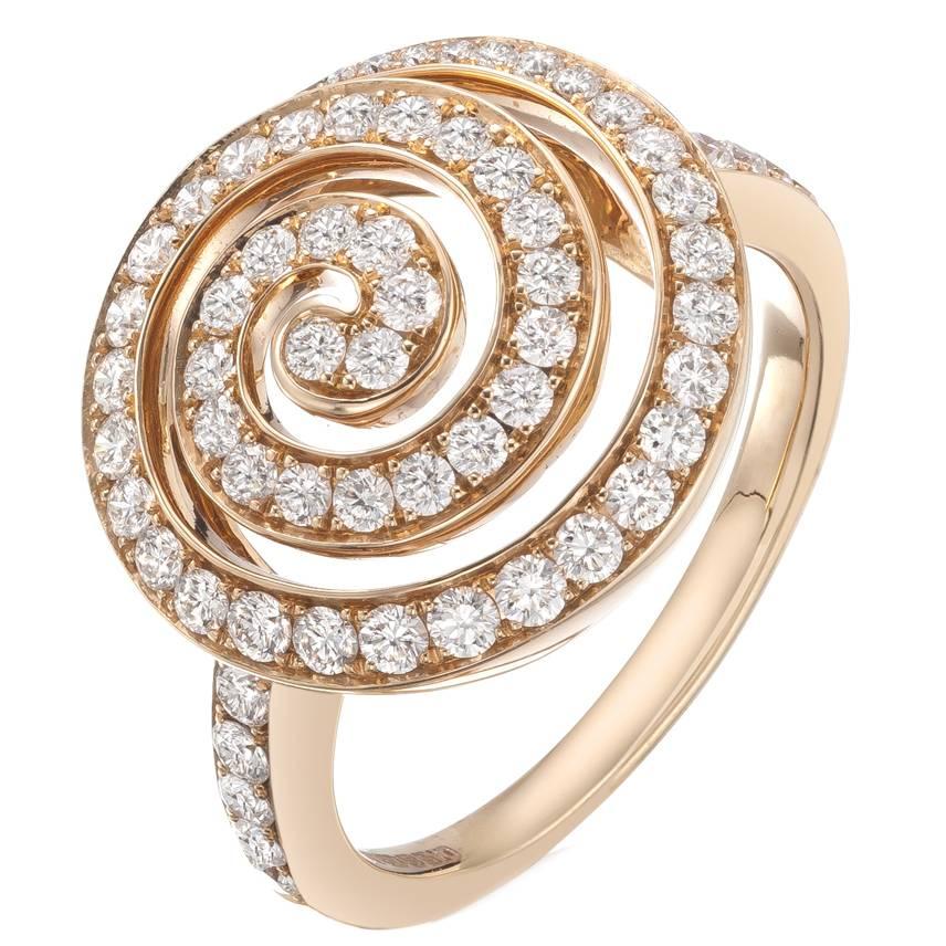 Diamond Gold "Swirl" Ring For Sale at 1stDibs