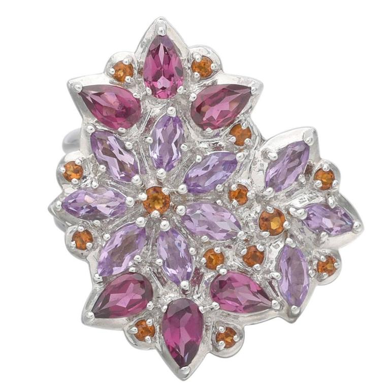 Paul Morelli Floral Appliqué Gem-Set Ring at 1stDibs