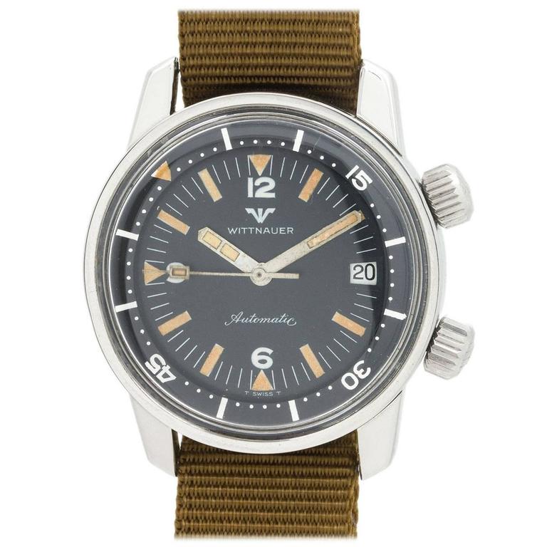 Wittnauer Super Compressor Diver's Automatic Wristwatch For Sale at 1stDibs
